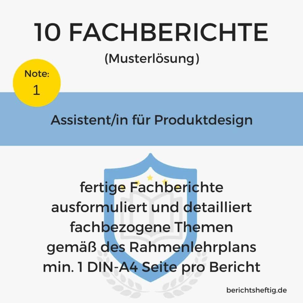Assistent/in für Produktdesign - berichtsheftig.de